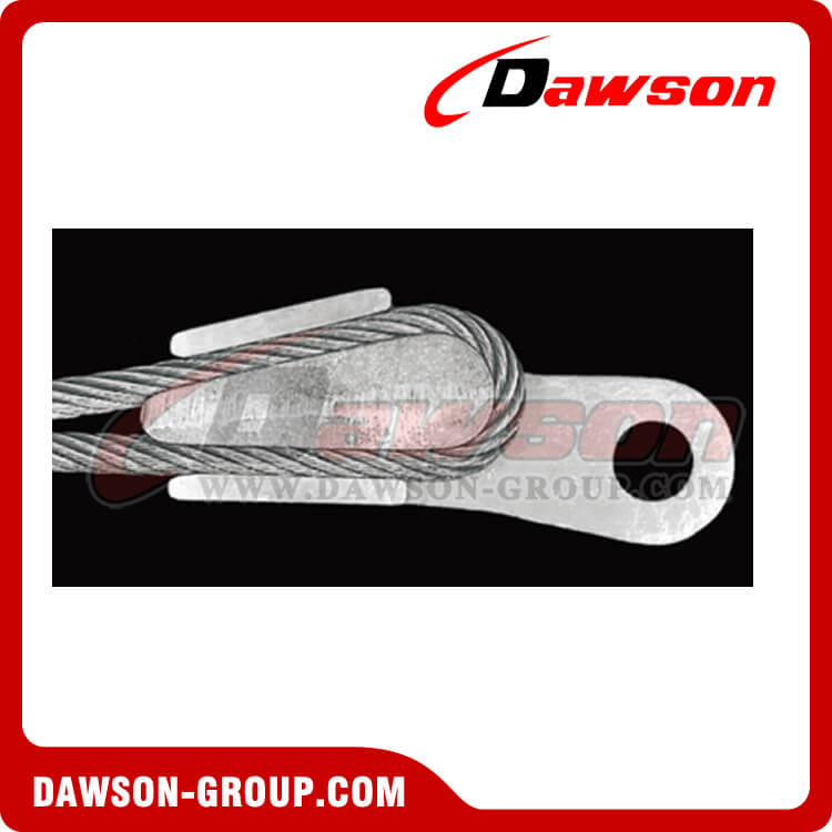 Wedge Joint, Open Wedge Socket with Bolt Nut and Safety Pin, Wire Rope ...
