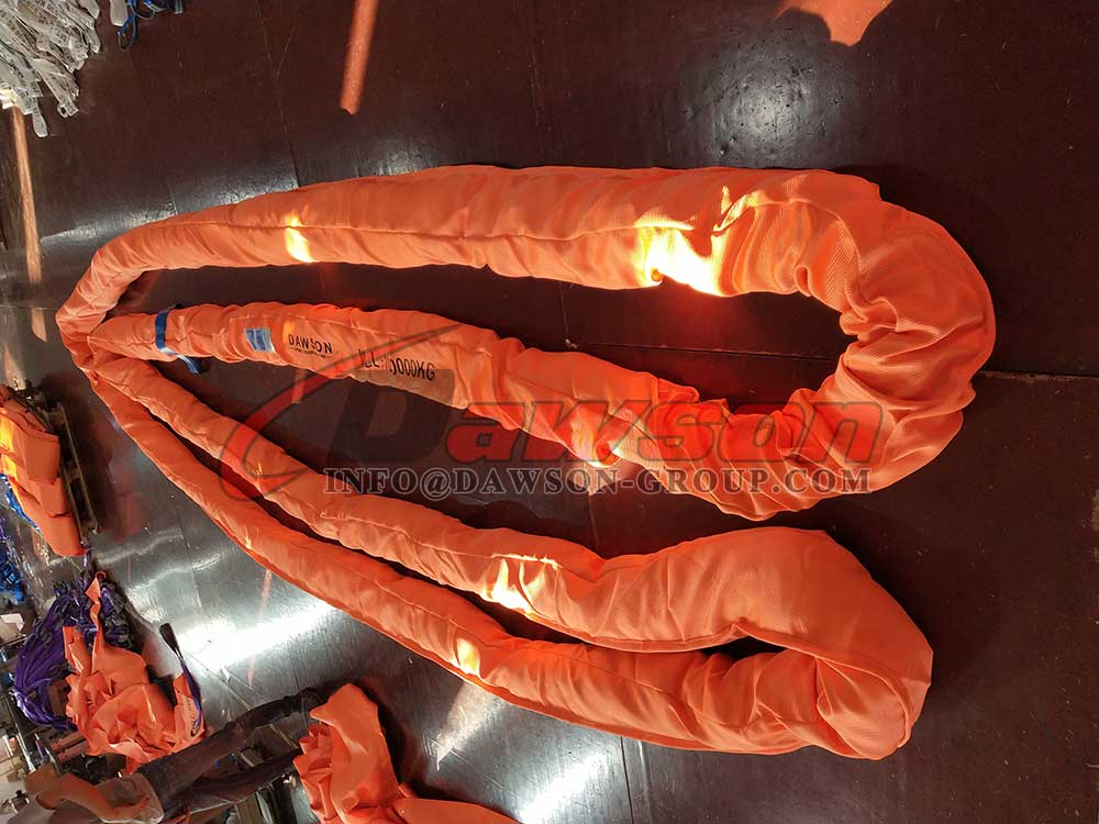 WLL 100T Polyester Round Slings,100Ton Heavy Duty Round Lifting Slings, 100000kg Polyester Round ...