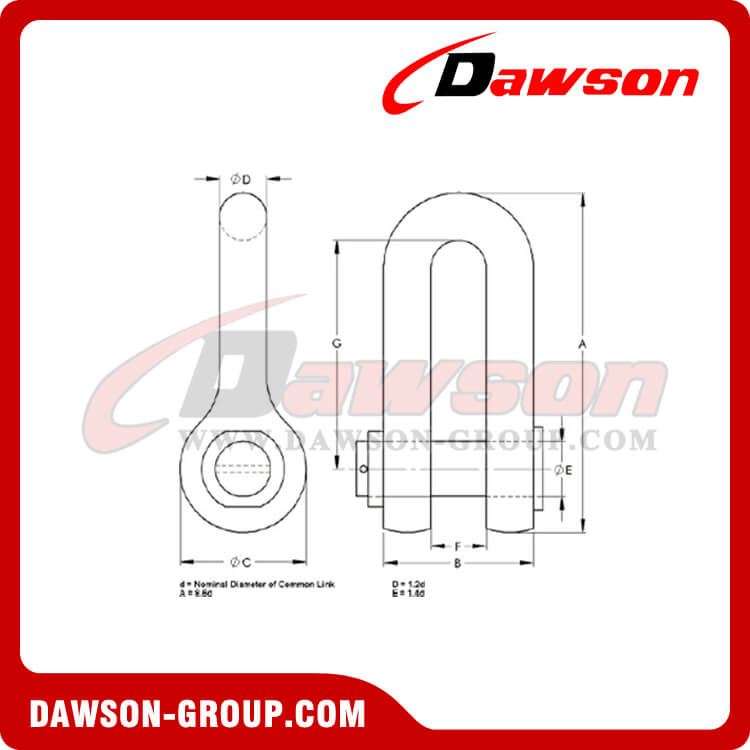 Alloy Steel LTM Type Round Pin End Joining Shackle, Black Painted ...