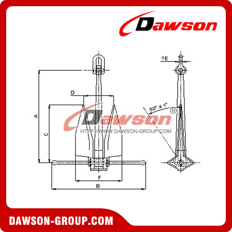 Workboat Anchor, Danforth Type HHP Anchor, High Holding Power Anchor ...