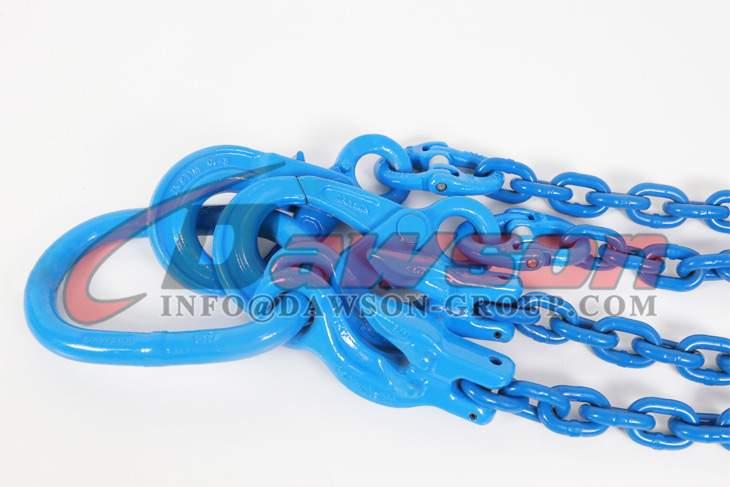 G100 Double Leg Lifting Chain Slings / Grade 100 Adjustable 2 Leg Chain ...