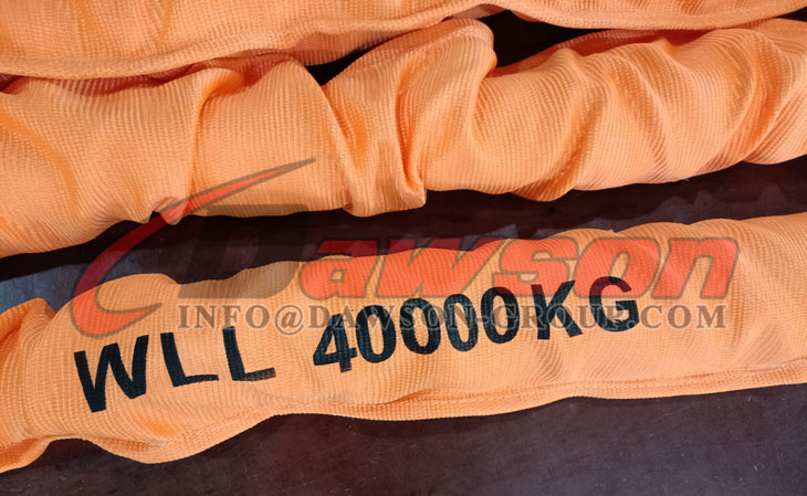 WLL 40T 40000kg Polyester Round Slings, Heavy Duty Round Lifting Slings ...