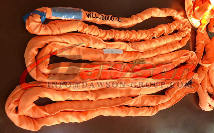 WLL 20T 20000kg Polyester Round Slings, Heavy Duty Textile Round ...
