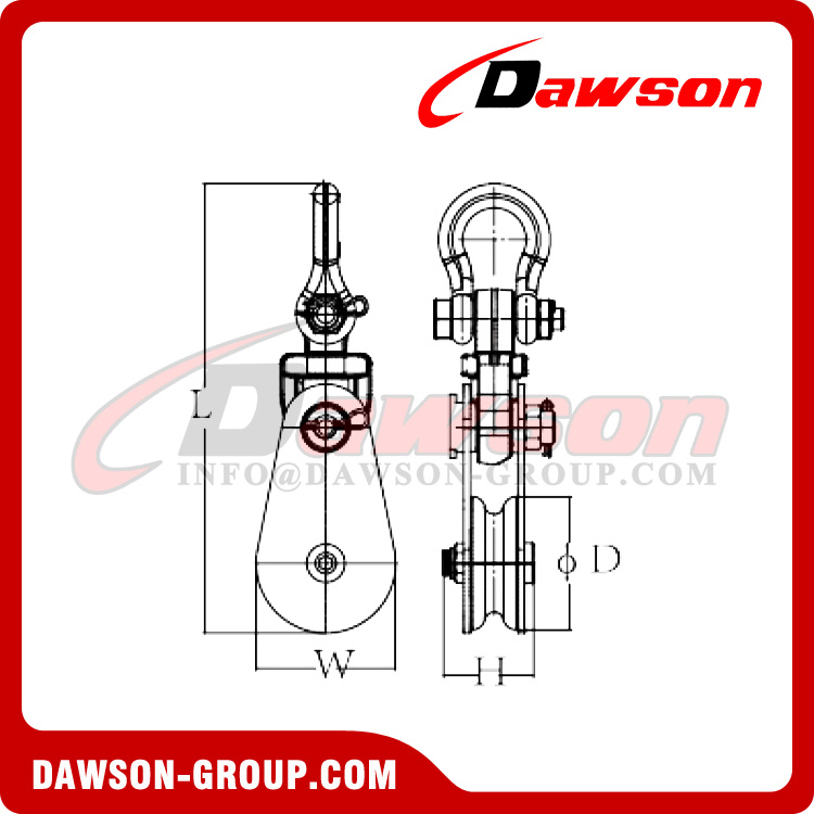 Heavy Duty Snatch Block, High Strength Forged Steel Sheave Block, Wire ...