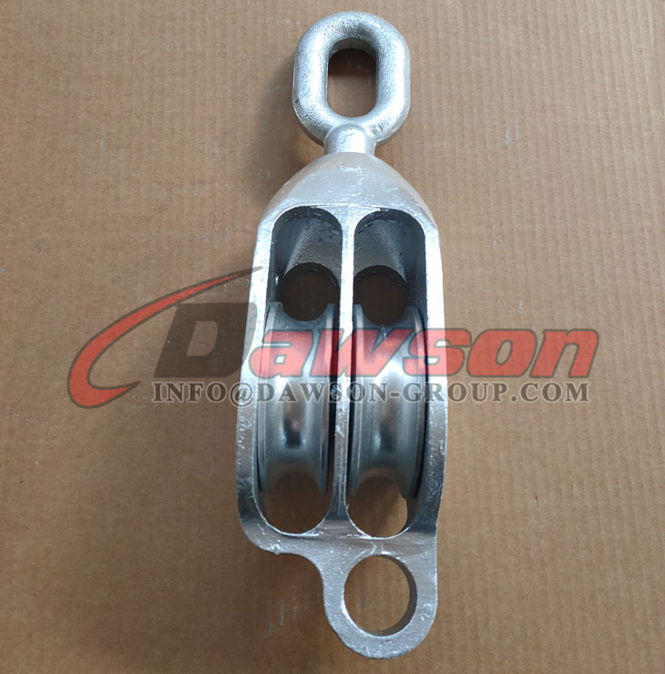 Galvanized Malleable Iron(Cast Steel)Block Double Sheave With Eye, cast ...