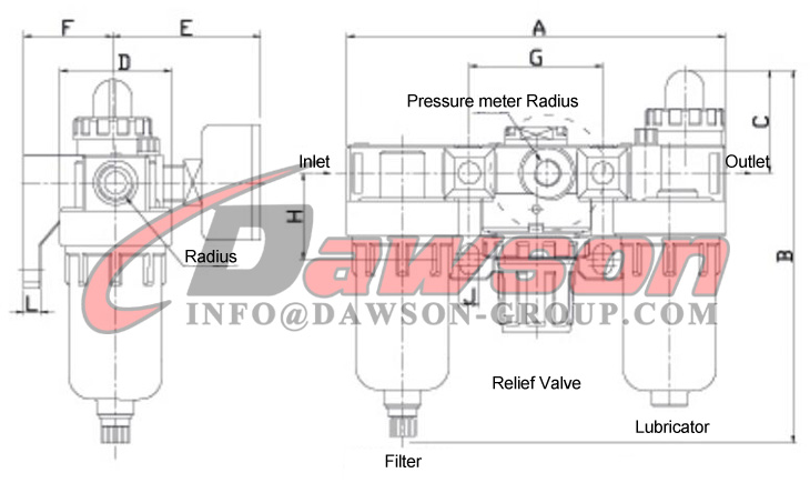 Pneumatic Triad, Pneumatic Triple Pieces - Dawson Group Ltd. - China ...