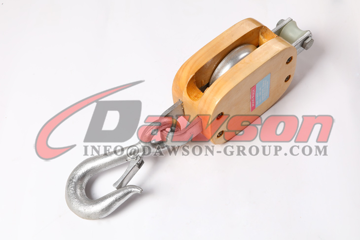 Regular Wood Block Single Sheave With Hook, snatch block, wooden pulley ...