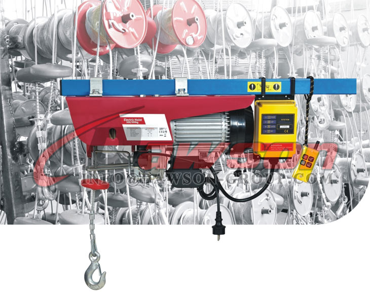 DS1000FTB Portable Mini Electric Hoist with Clamps, Electric Wire Rope ...