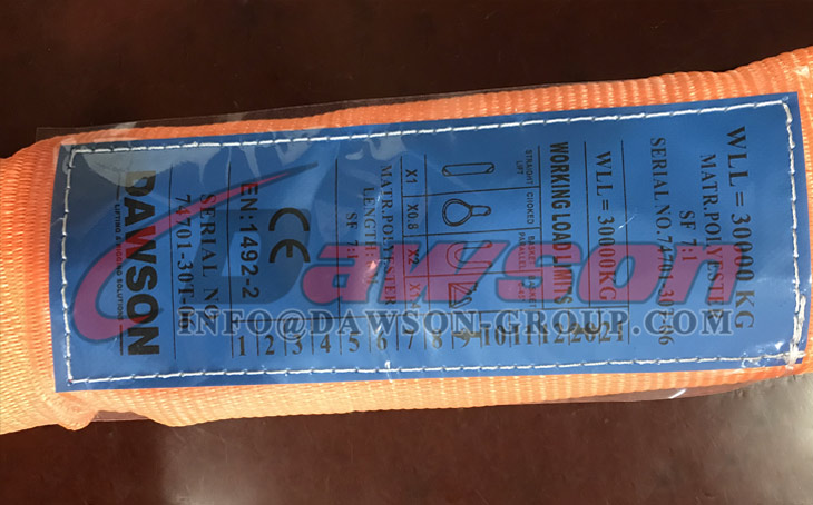 WLL 30T 30000kg Polyester Round Slings, Heavy Duty Round Lifting Slings ...