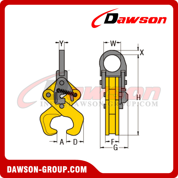 DS-RC WLL 2T 4T Rail Clamp for Lifting and Pulling Rails Lengthways ...