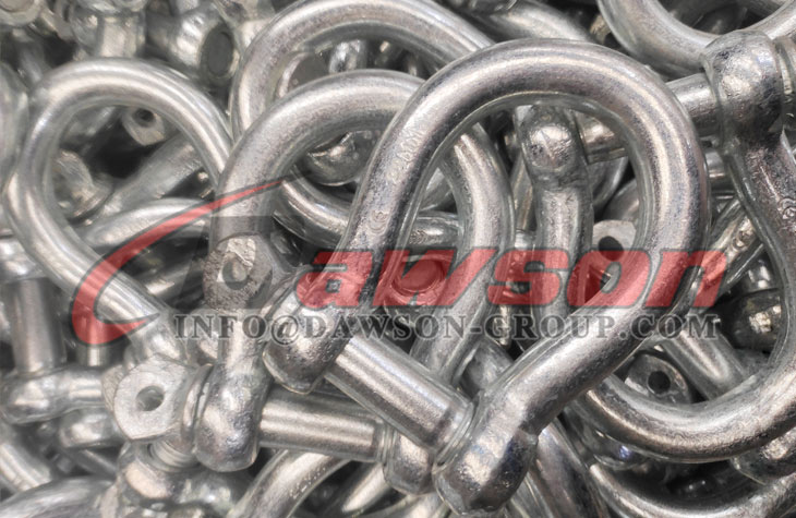 European Type Commercial Galv. Bow Shackle, Screw Pin Anchor Shackle ...