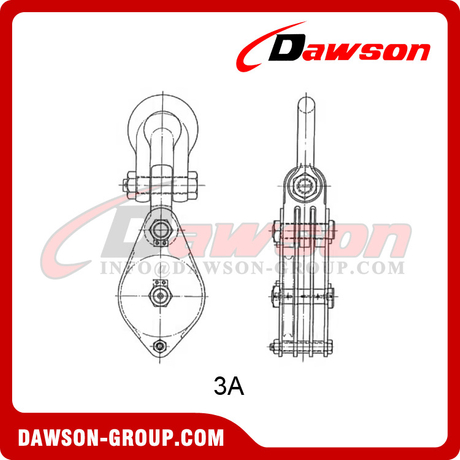 JIS F3421 Steel Cargo Blocks, Bush Type Triple Sheave Blocks, Quadruple ...