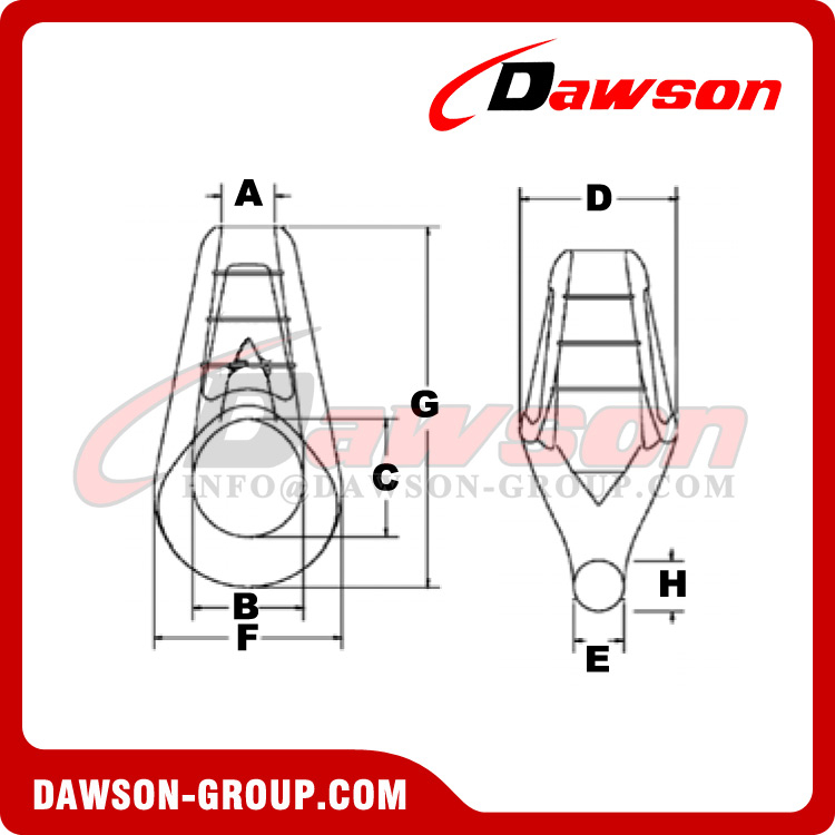 DS-517 Galvanized M-Line Mooring Socket, Mooring Spelter Socket, Wire ...